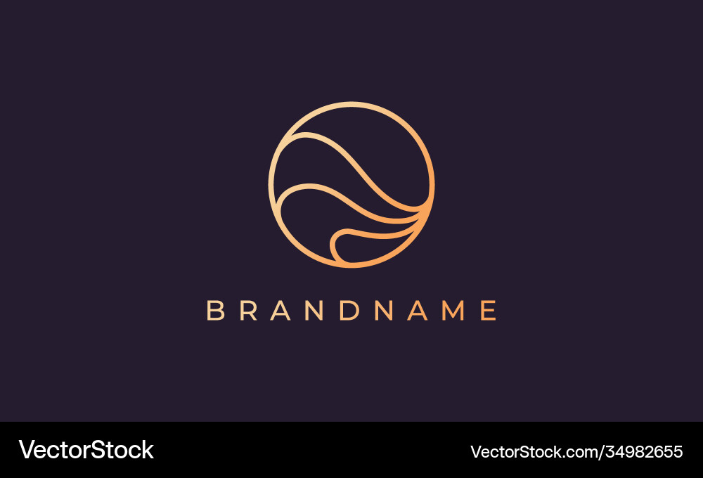 Luxury gold line logo design with simple Vector Image