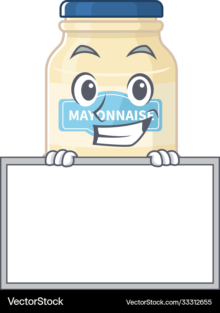 Mayonnaise cartoon design concept grinning Vector Image