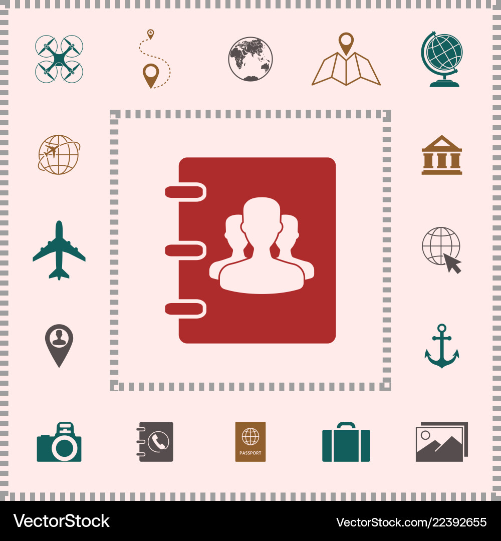 Notebook address phone book icon with symbol Vector Image