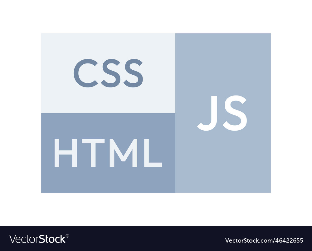 Programming languages for website building semi Vector Image
