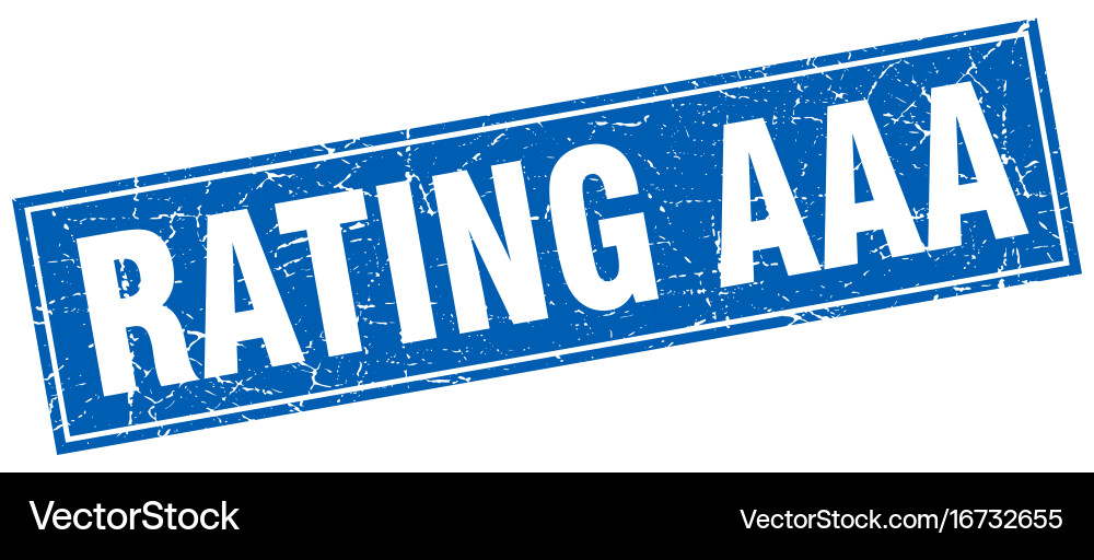 Rating aaa blue square grunge stamp on white Vector Image
