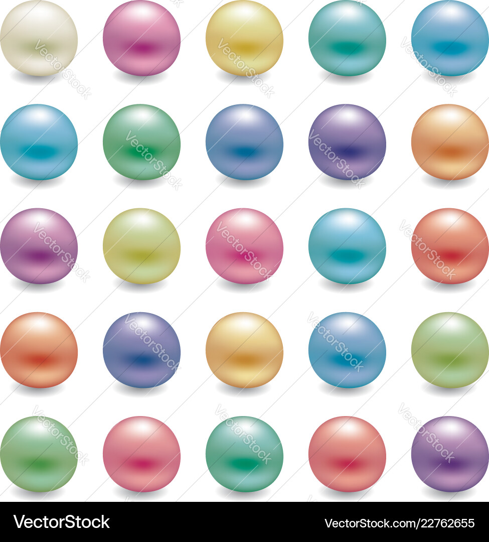 Set of shiny pearls Royalty Free Vector Image - VectorStock