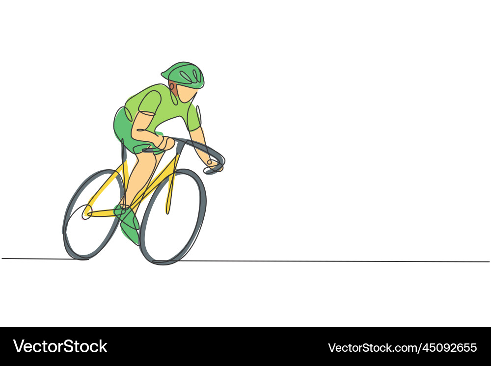 Single continuous line drawing of young agile man Vector Image