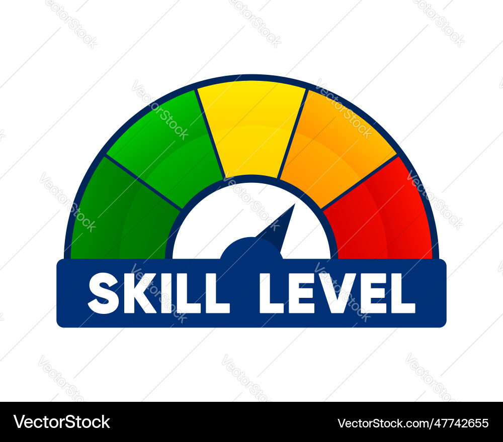 Skill levels growth increasing skills level Vector Image