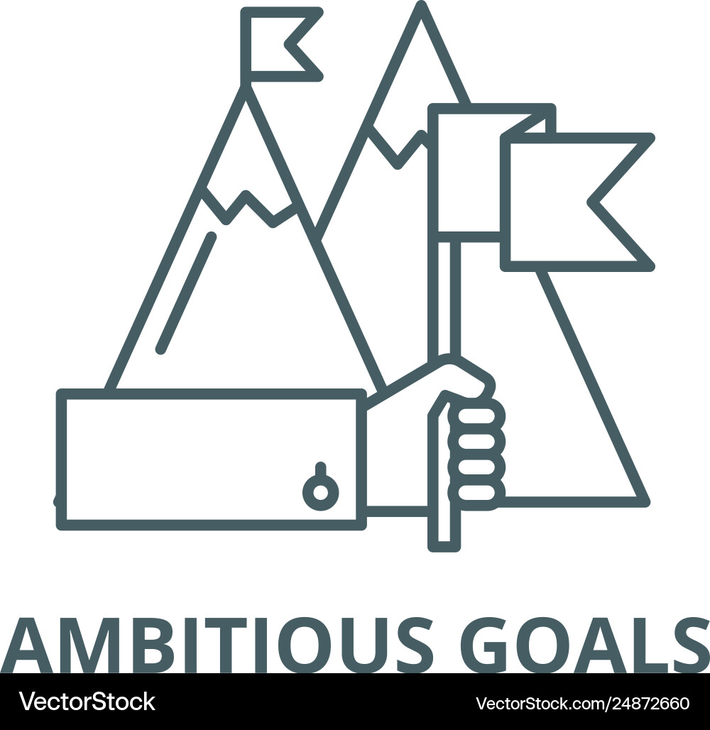 Ambitious goals line icon goals Royalty Free Vector Image