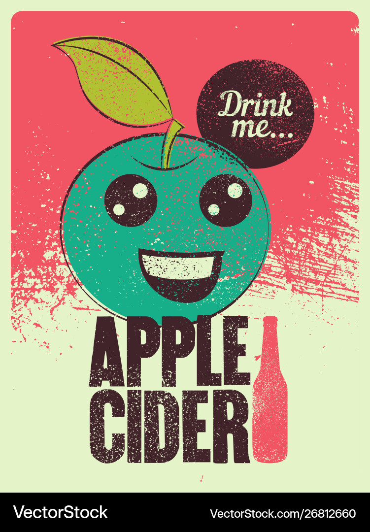 Apple cider typographical vintage grunge poster Vector Image