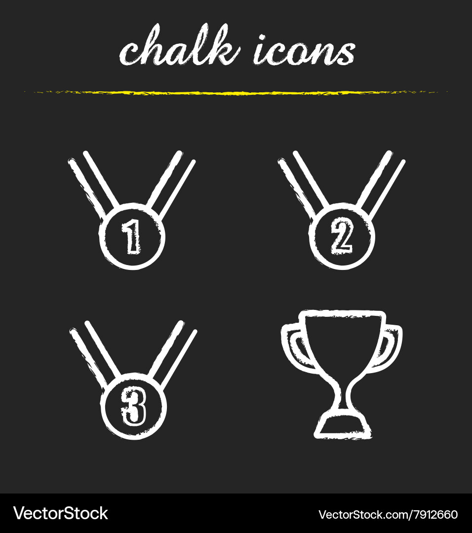 Award chalk icons set Royalty Free Vector Image