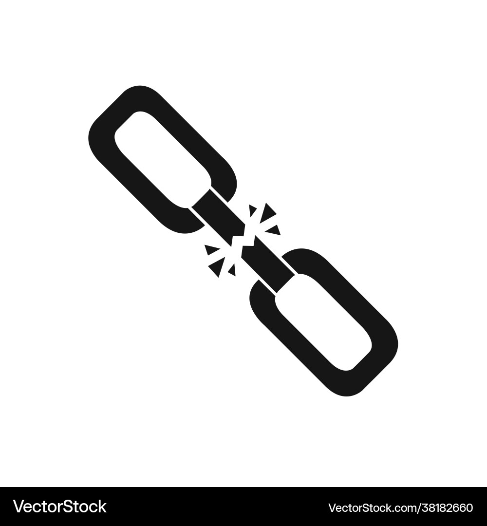 Broken chain freedom concept isolated on white Vector Image