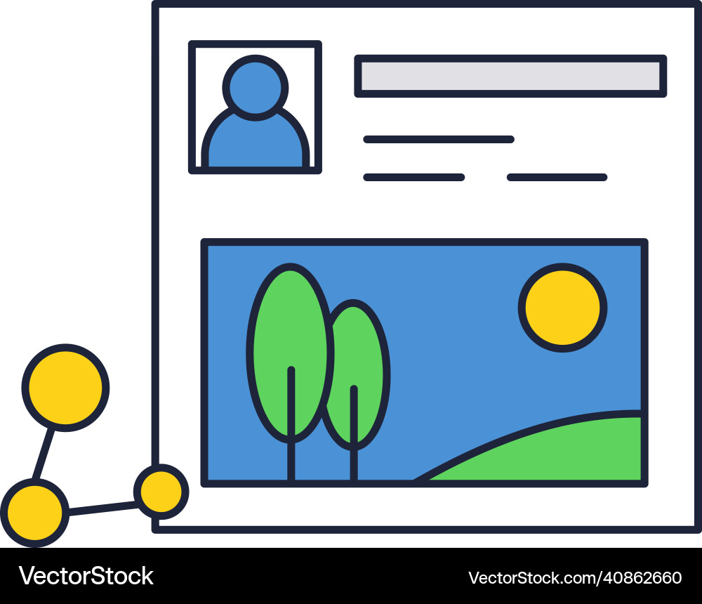 Content sharing social media icon isolated Vector Image