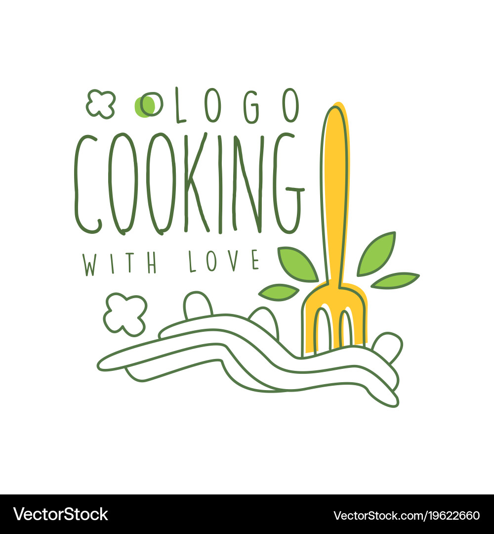 Cooking with love logo design Royalty Free Vector Image
