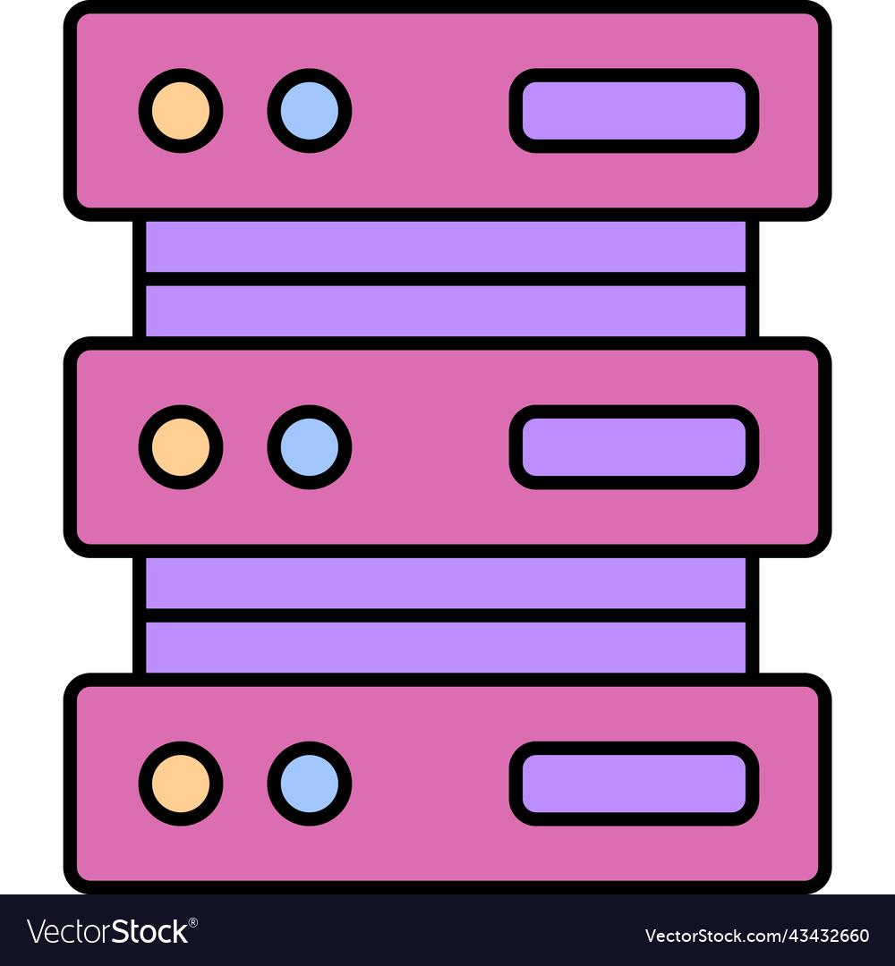 Flat server icon big database cloud storage Vector Image