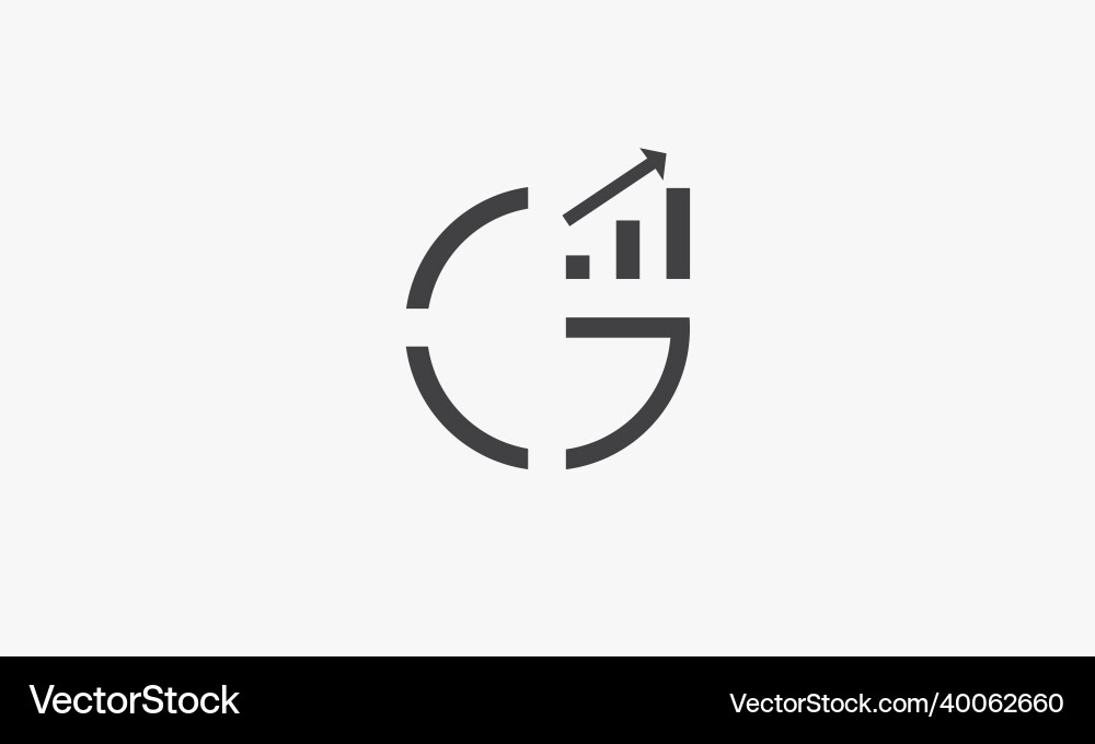 Graph growth g letter logo design concept Vector Image