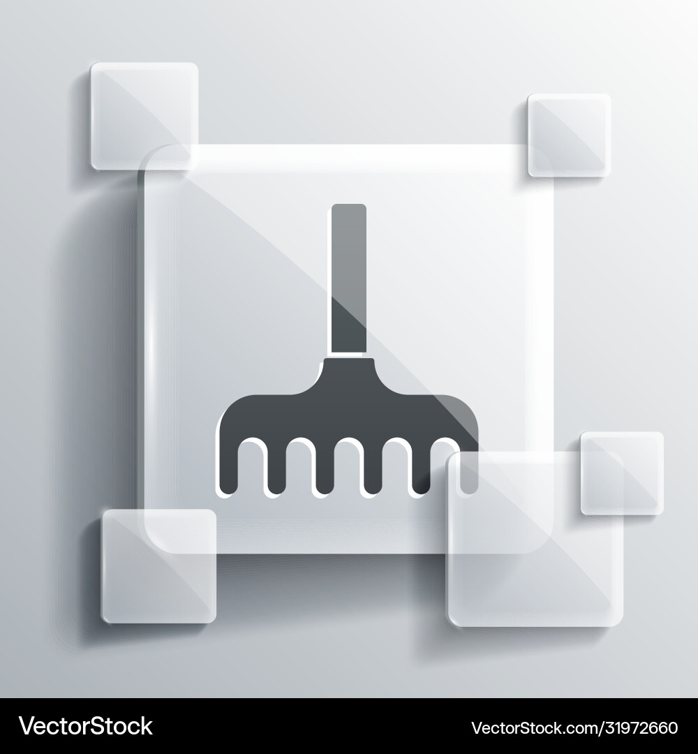 Grey garden rake icon isolated on background Vector Image