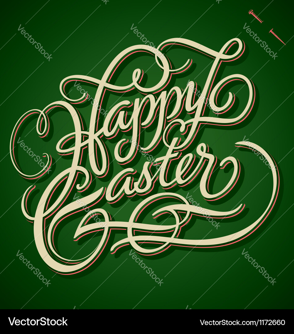 Happy easter hand lettering Royalty Free Vector Image