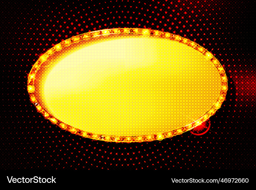 Oval retro light banner Royalty Free Vector Image