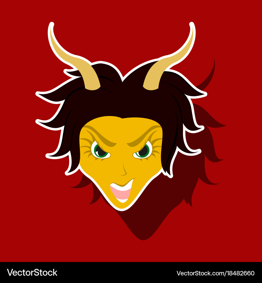 Paper sticker on theme evil women Royalty Free Vector Image