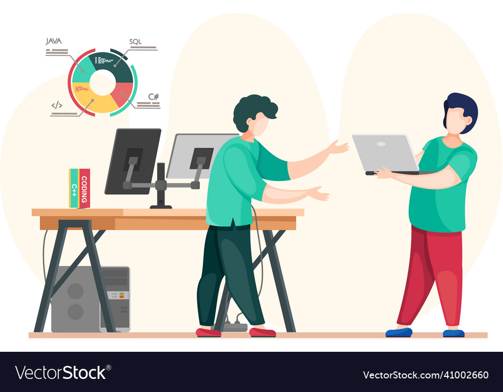 Programmer Engineering And Coding Royalty Free Vector Image