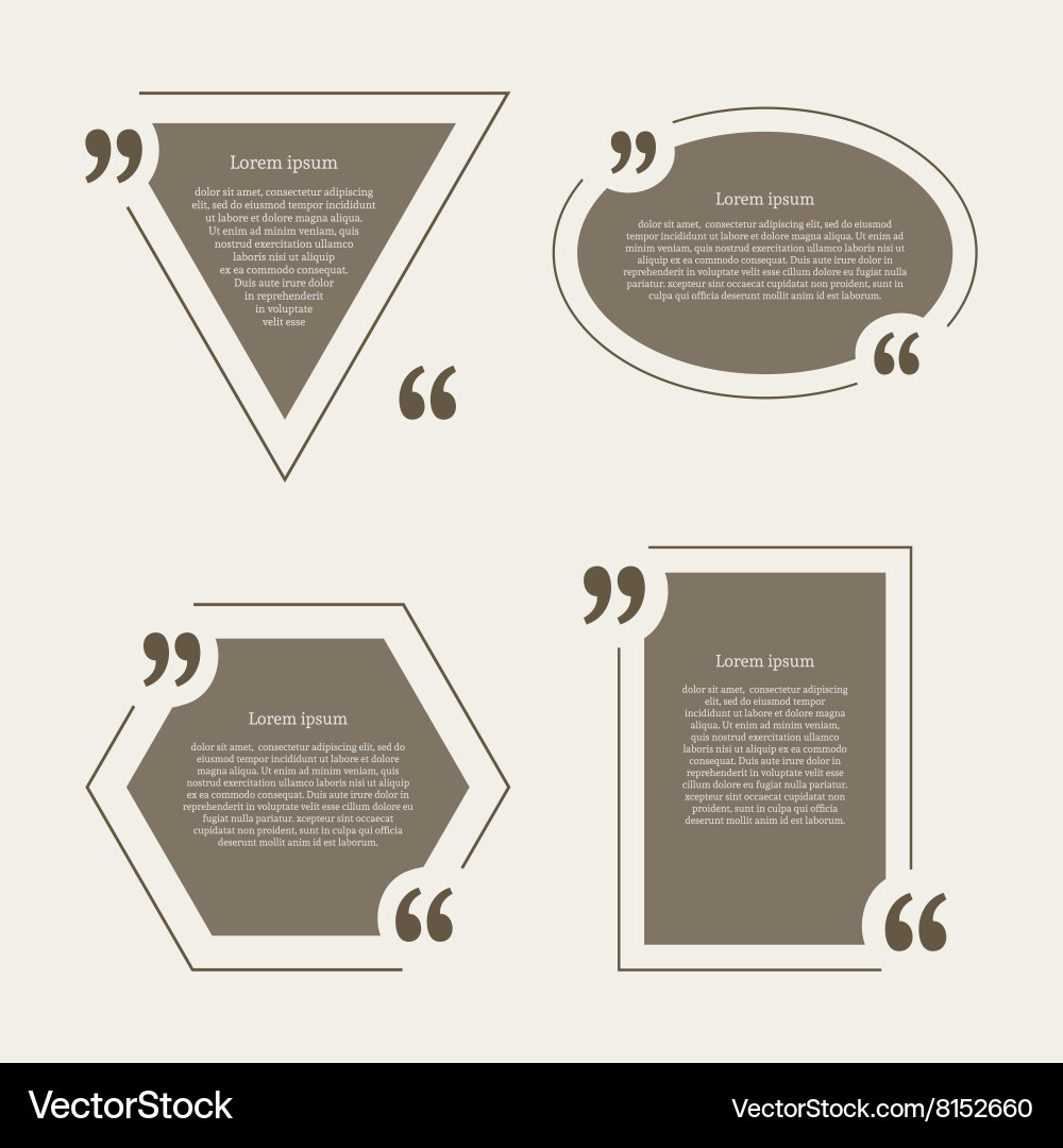 Quote mark speech bubbles set Royalty Free Vector Image