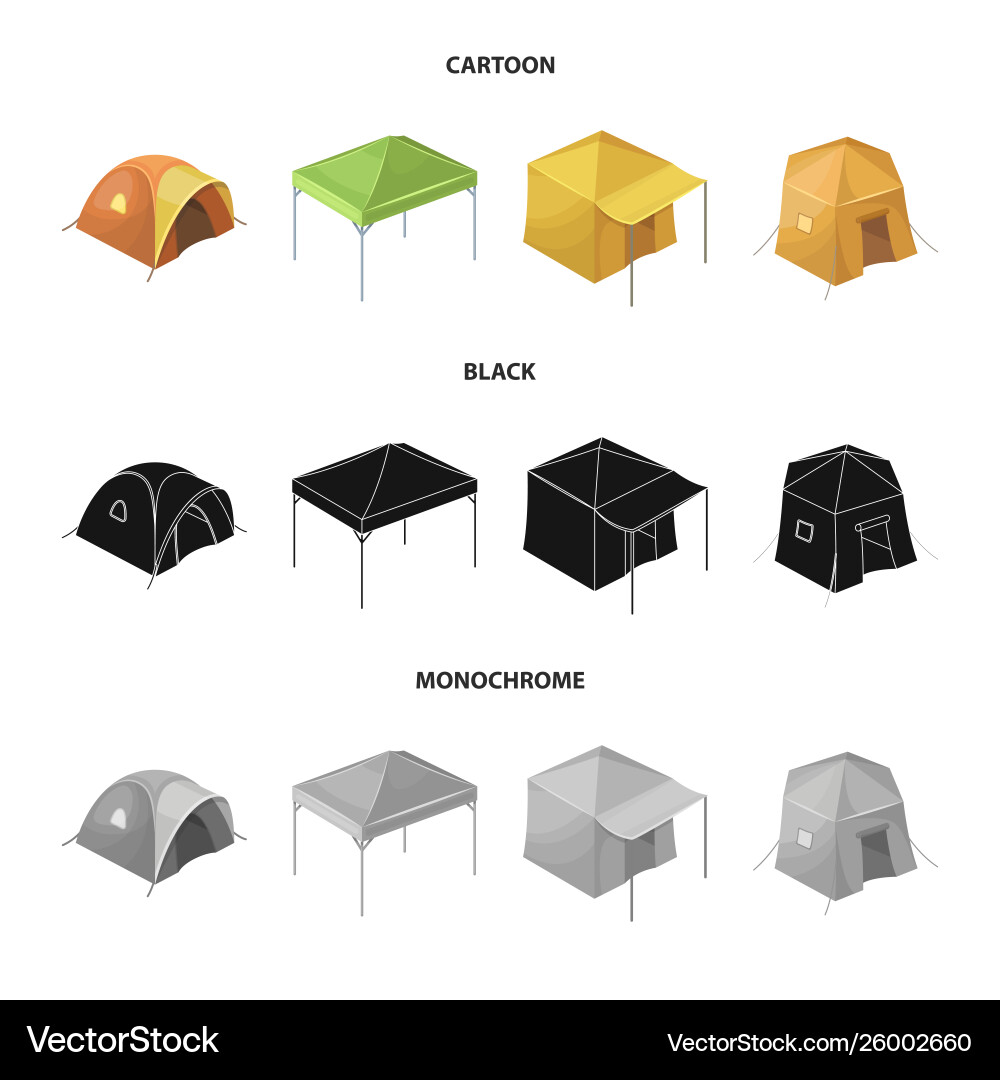 Tent and camp sign set Royalty Free Vector Image