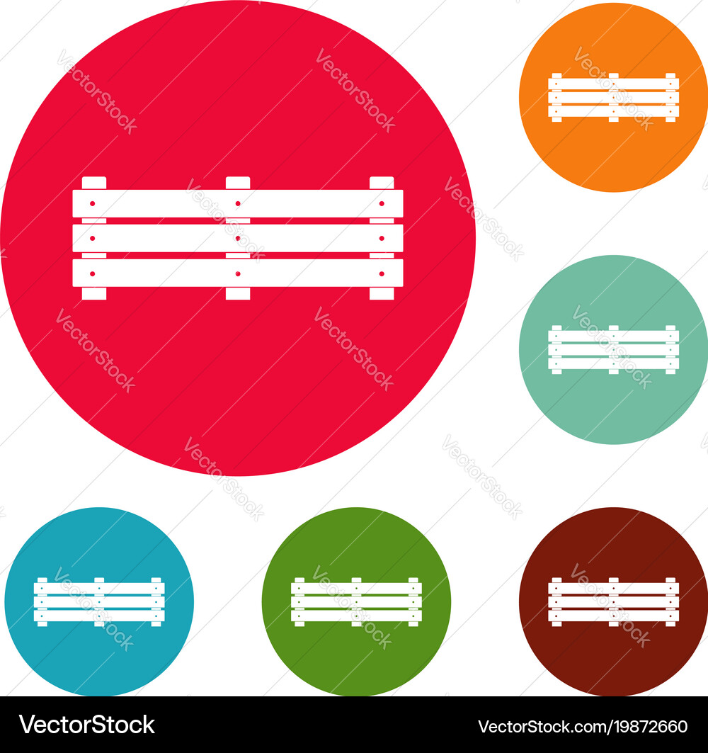 Wide fence icons circle set Royalty Free Vector Image