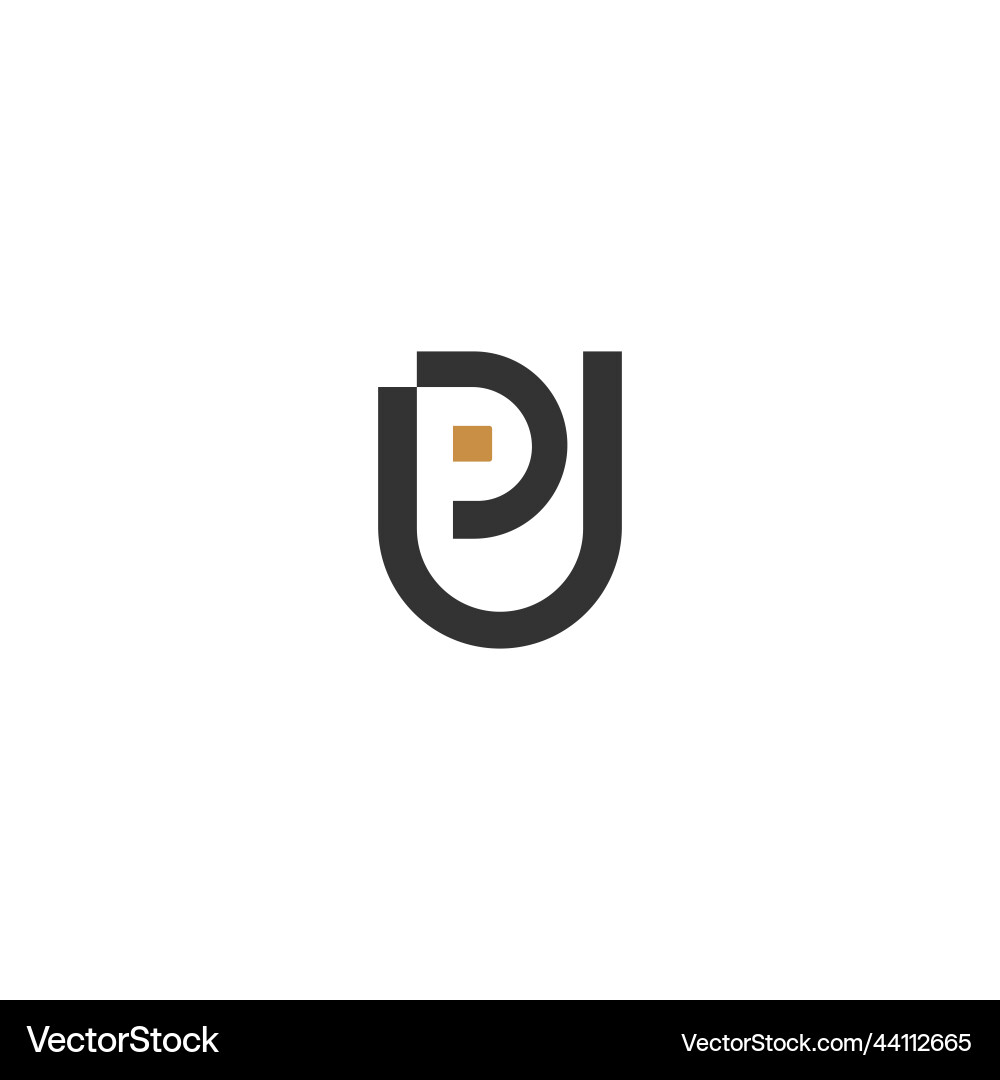 Alphabet letters initials logo pu up p and u Vector Image