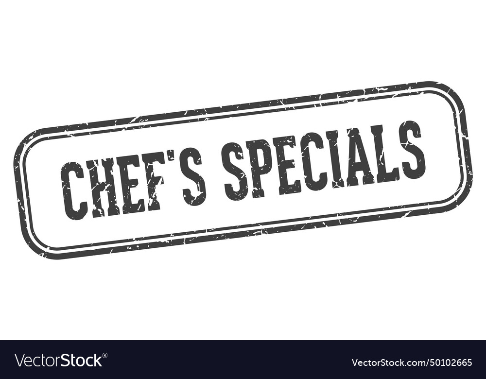 Chefs specials stamp rectangular Royalty Free Vector Image