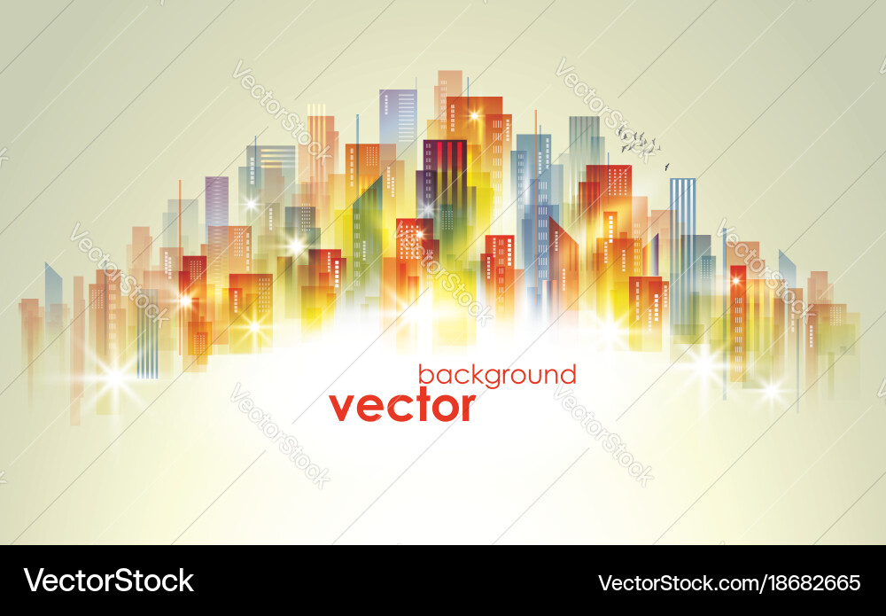 Colorful city skyline Royalty Free Vector Image