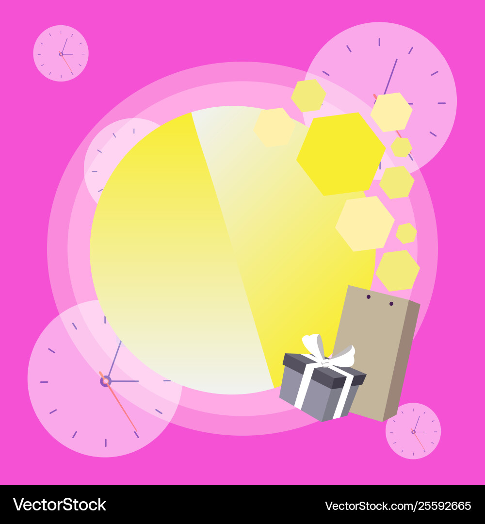 Creative background space for greetings with gift Vector Image
