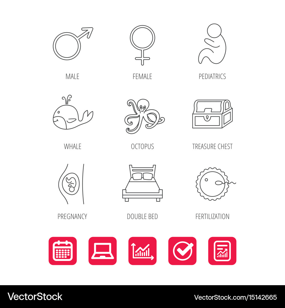 Fertilization pregnancy and pediatrics icons Vector Image