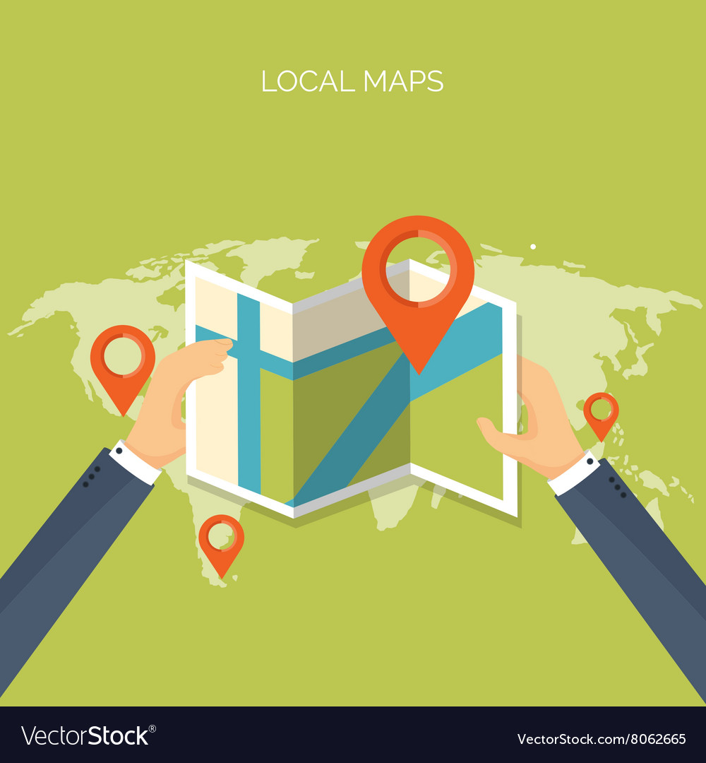 Flat background navigation Royalty Free Vector Image