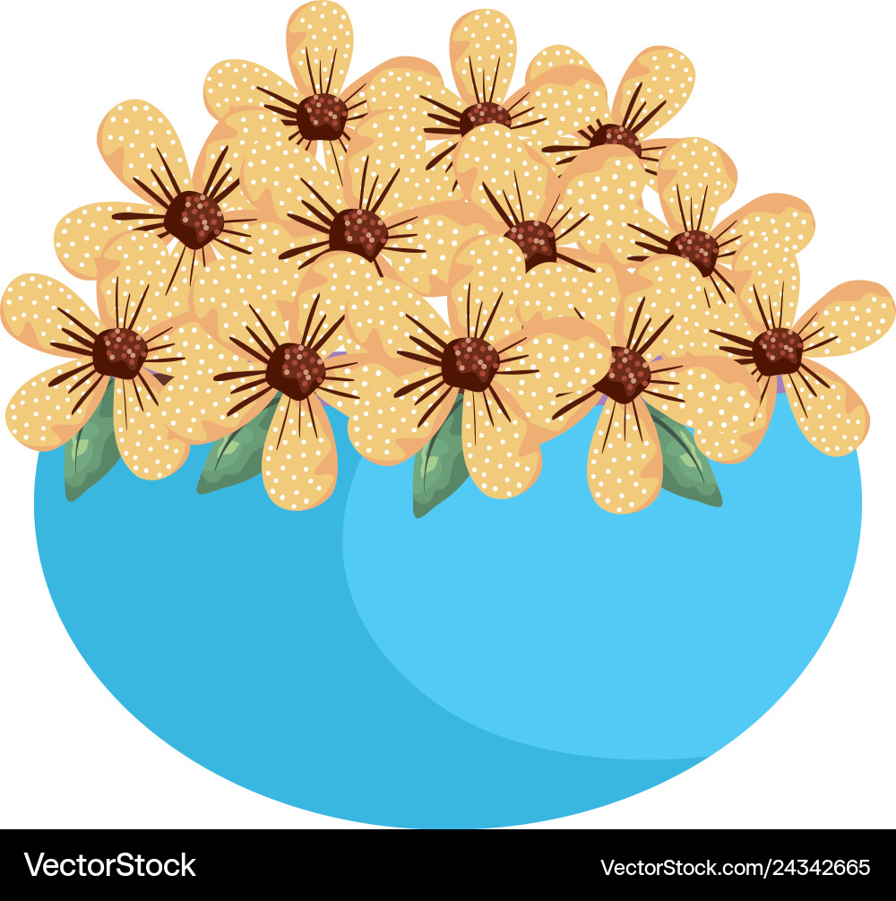 Floral decoration in ceramic pot Royalty Free Vector Image