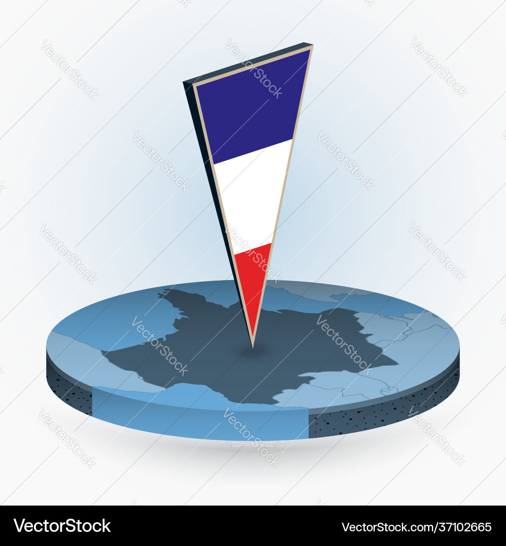 France map in round isometric style with Vector Image
