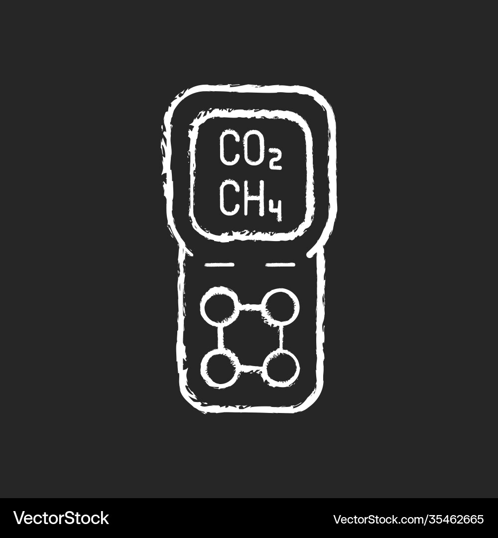 Gas detector chalk white icon on black background Vector Image