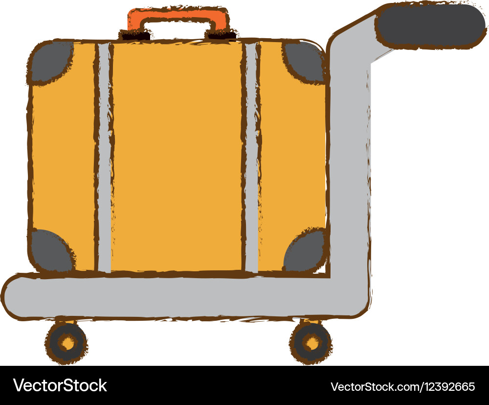 Hand cart with luggage Royalty Free Vector Image