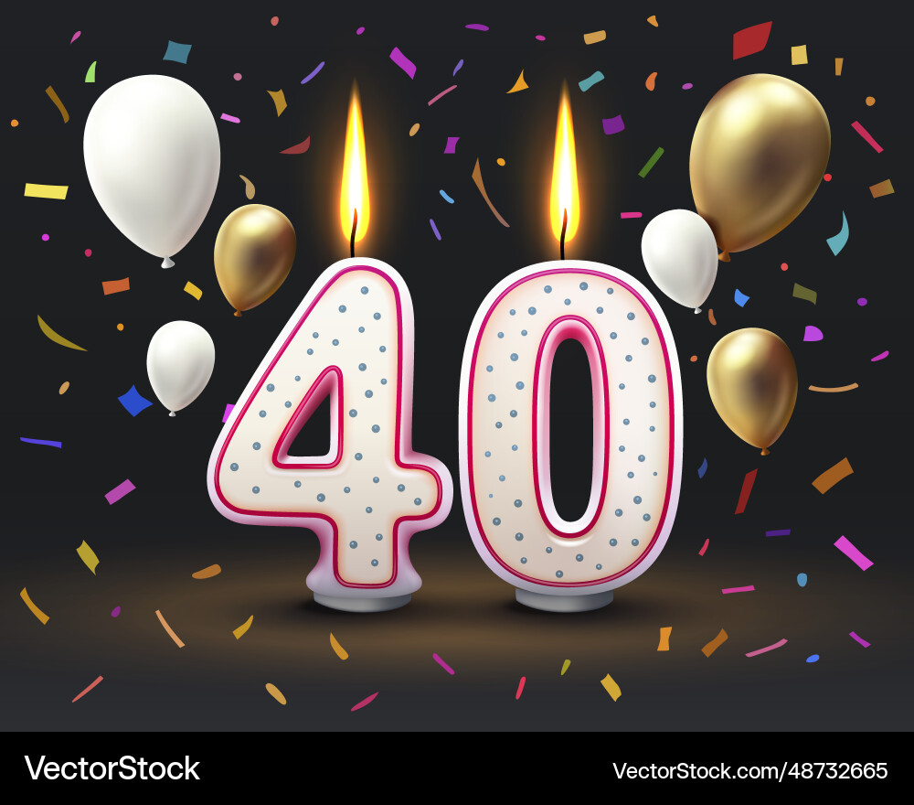 Happy birthday years 40 anniversary Royalty Free Vector