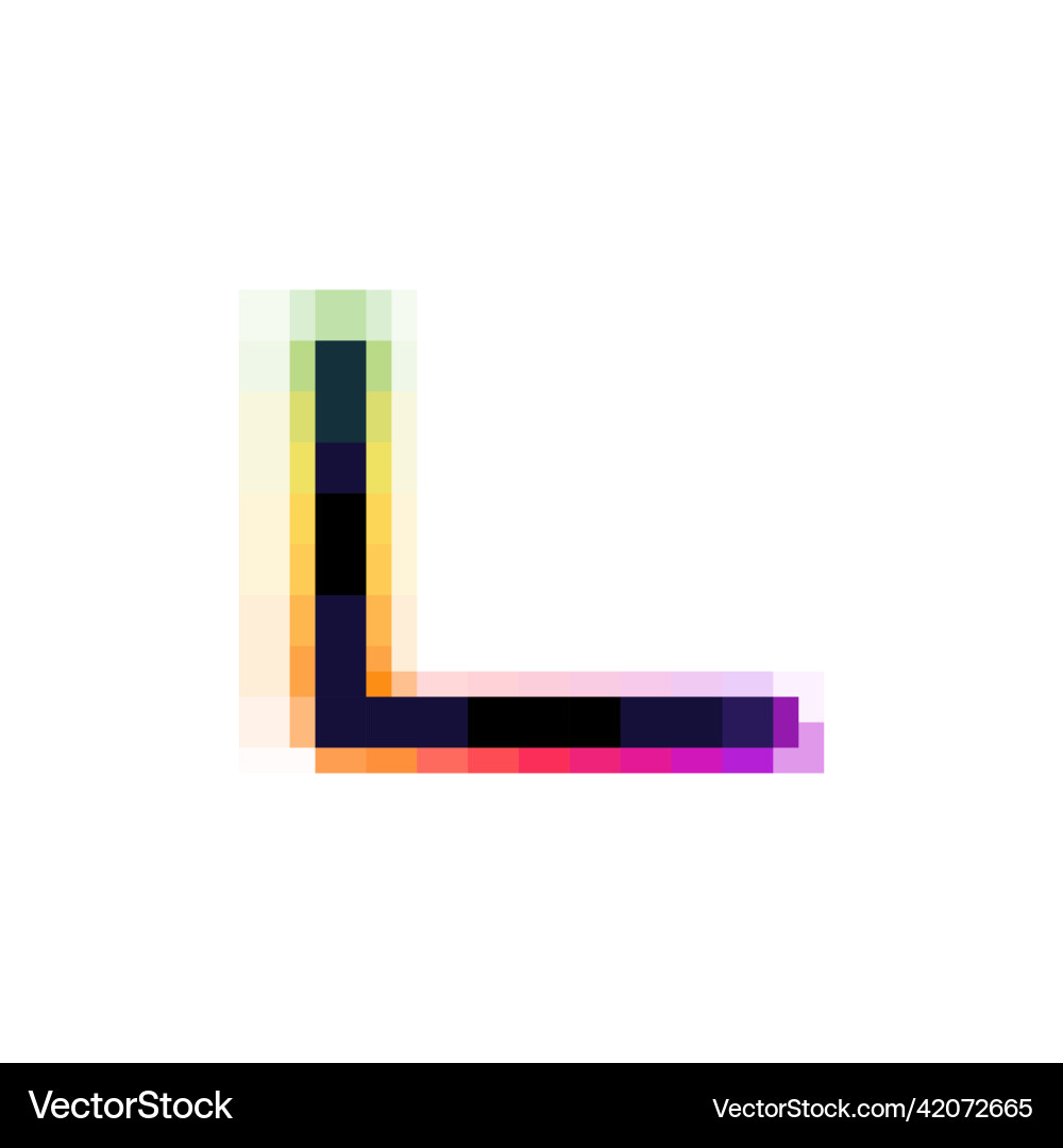 Hologram letter l logo with glitch distorted Vector Image