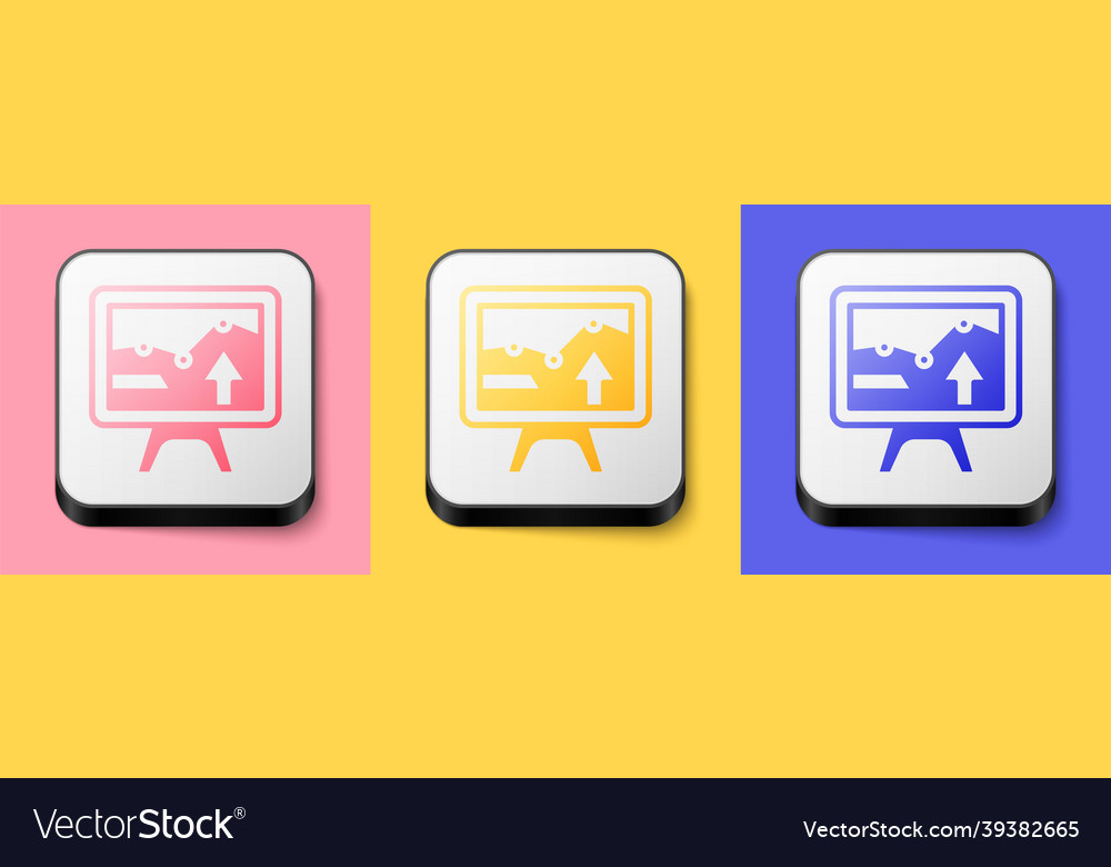 Isometric computer monitor with graph chart icon Vector Image