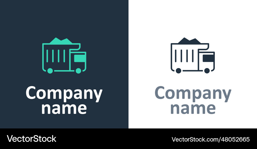 Logotype large industrial mining dump truck icon Vector Image