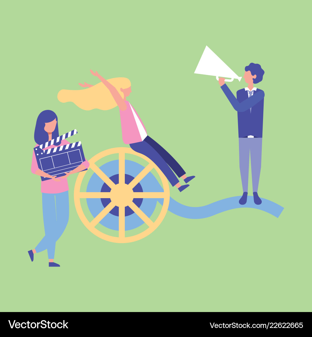 Movie people production Royalty Free Vector Image