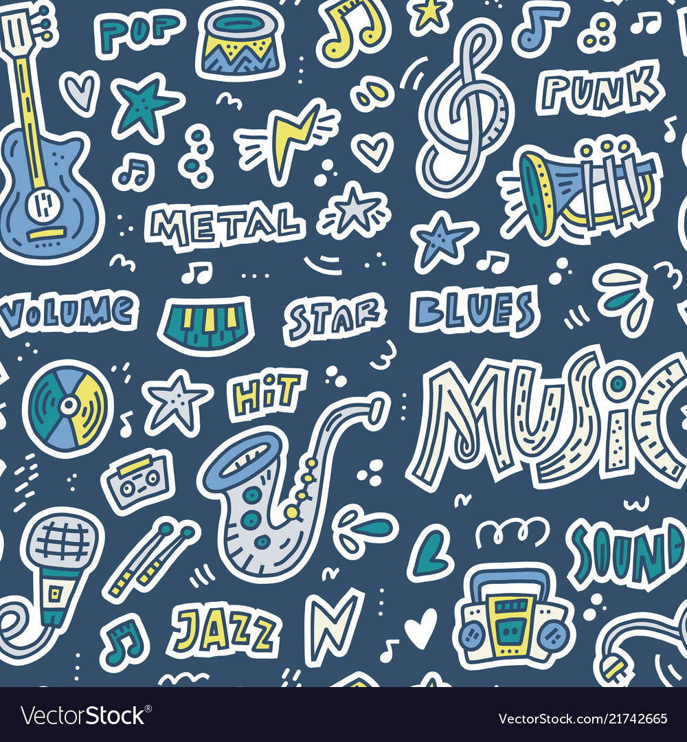 Music doodle Royalty Free Vector Image - VectorStock