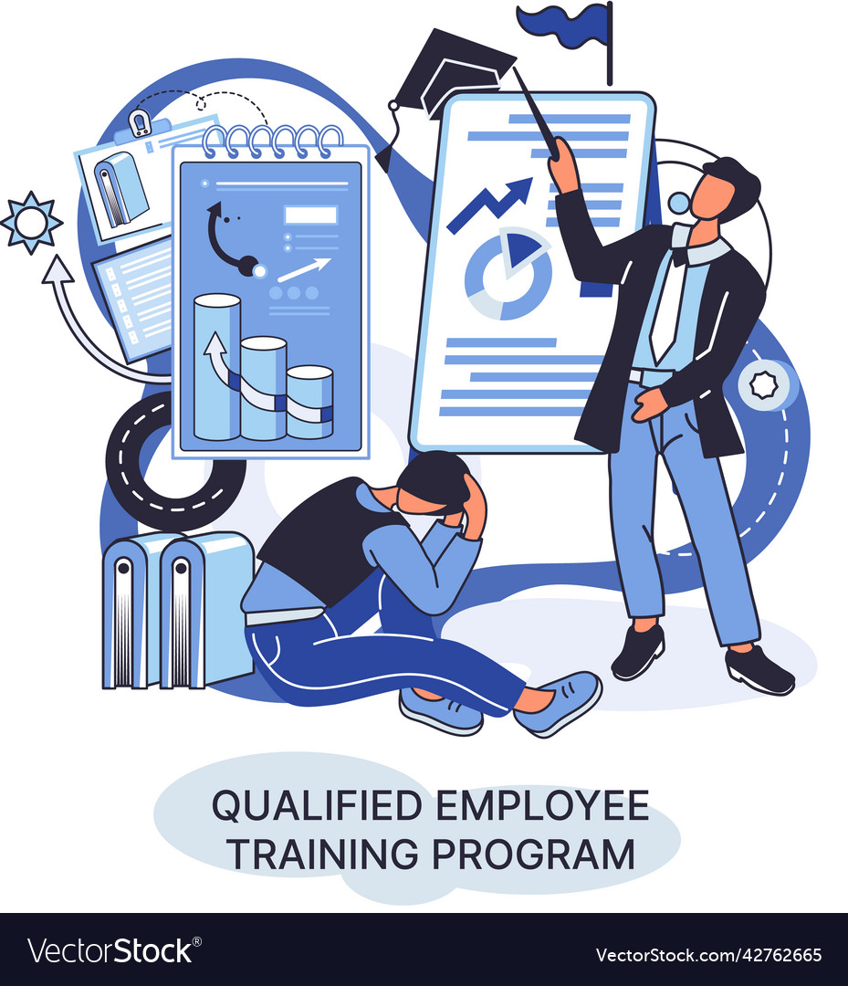 Qualified employee training program refresher Vector Image