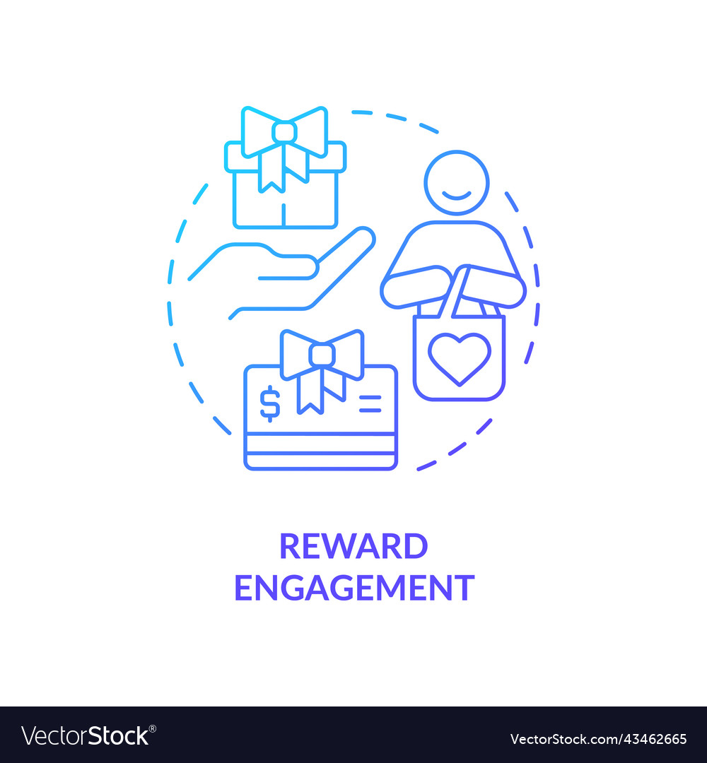 Reward engagement blue gradient concept icon Vector Image