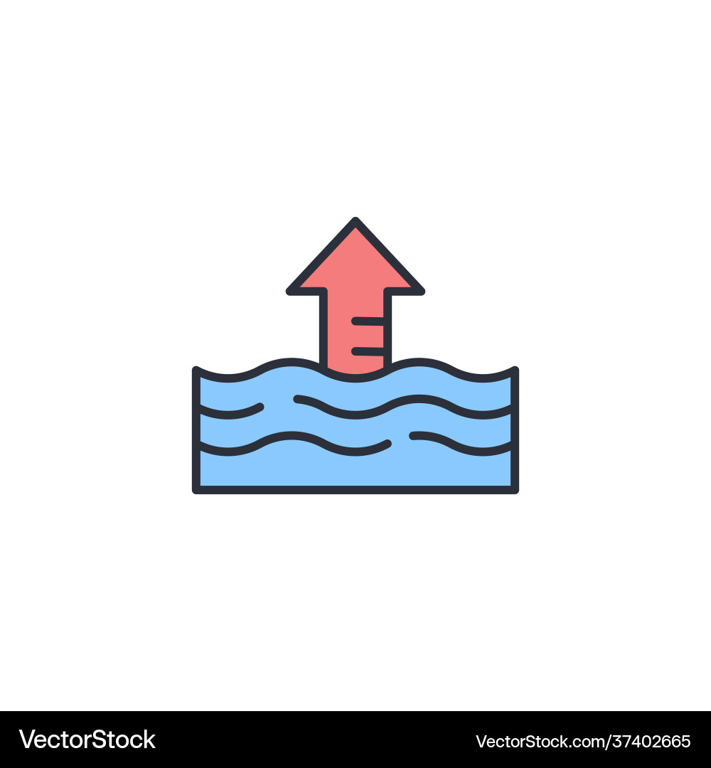 Rise in water level icon isolated on white Vector Image