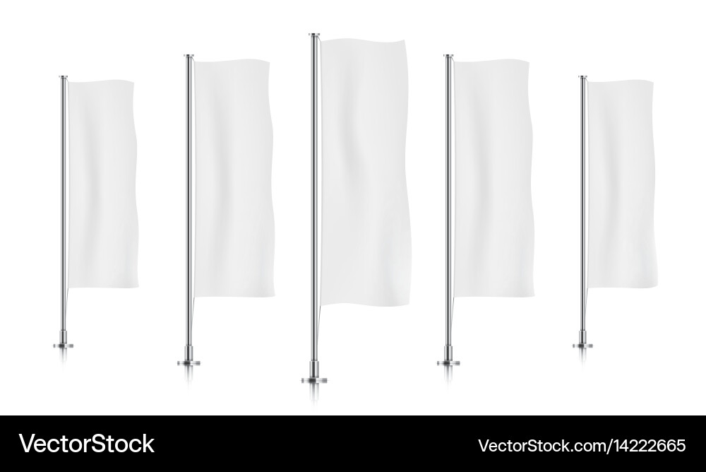 Row of white vertical banner flags Royalty Free Vector Image