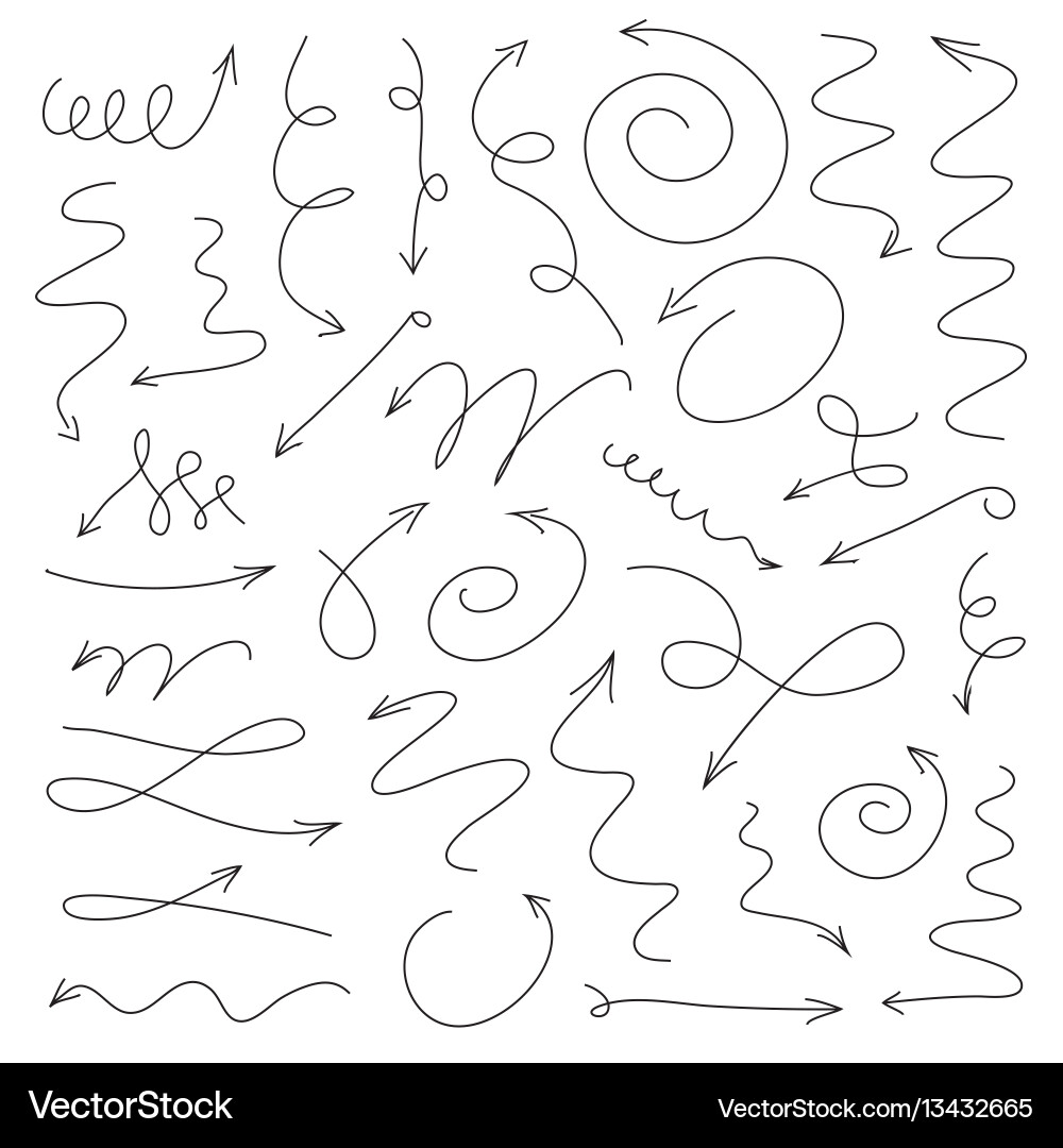 Set of black arrows Royalty Free Vector Image - VectorStock