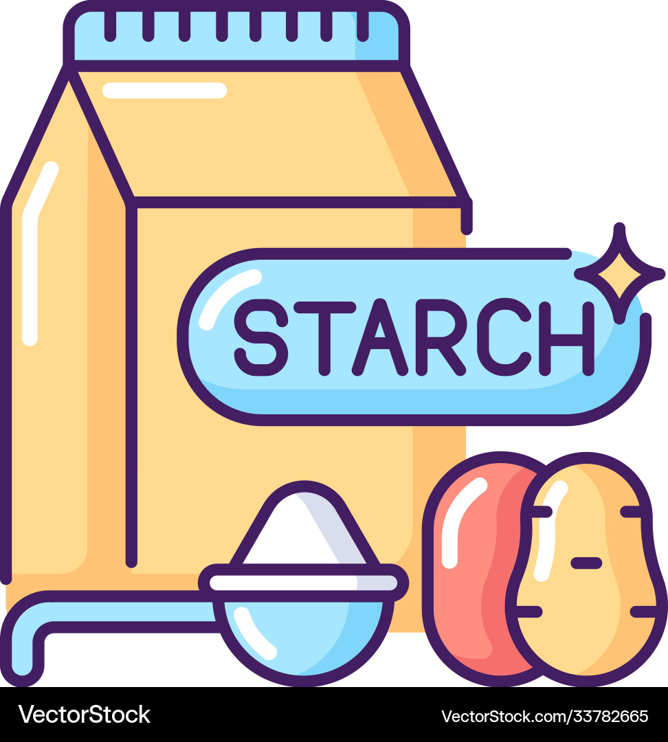 Starch rgb color icon Royalty Free Vector Image