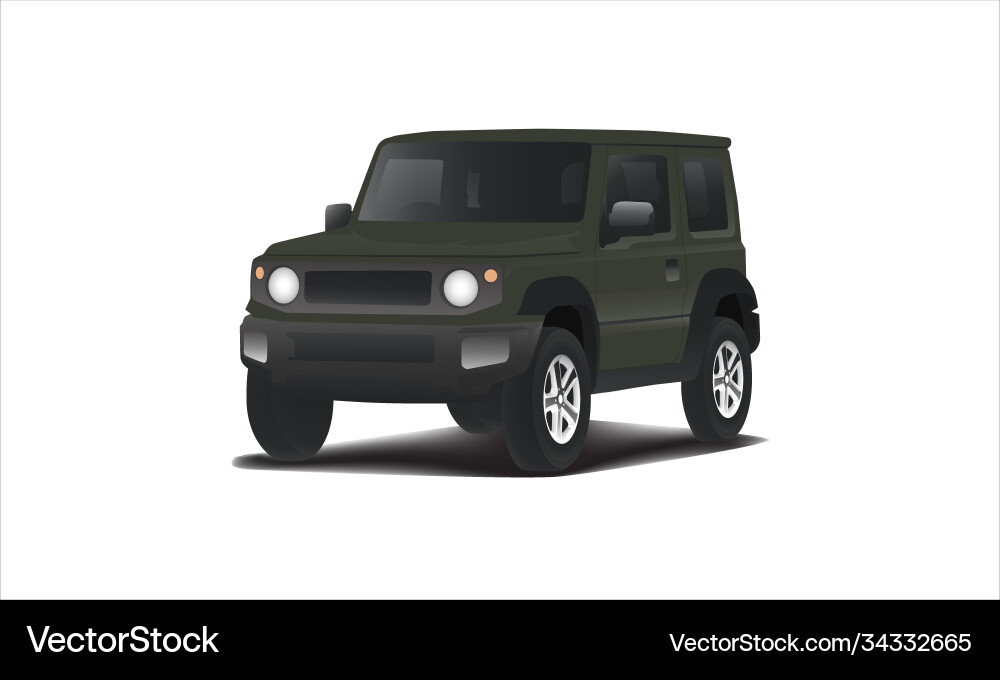 Stylish 3d green army car Royalty Free Vector Image