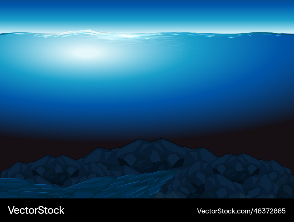 Sunbeam penetrating underwater background Vector Image