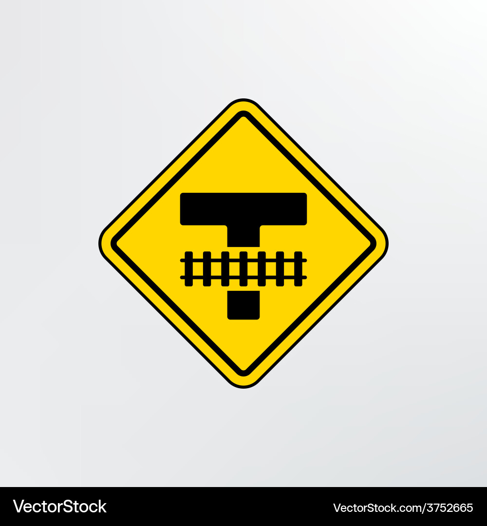 Warning traffic railroad crossing icon Royalty Free Vector