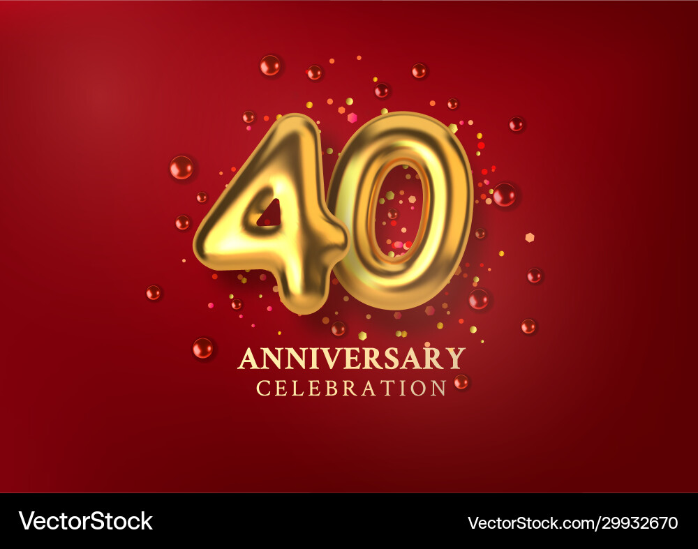40th anniversary celebration number in form Vector Image